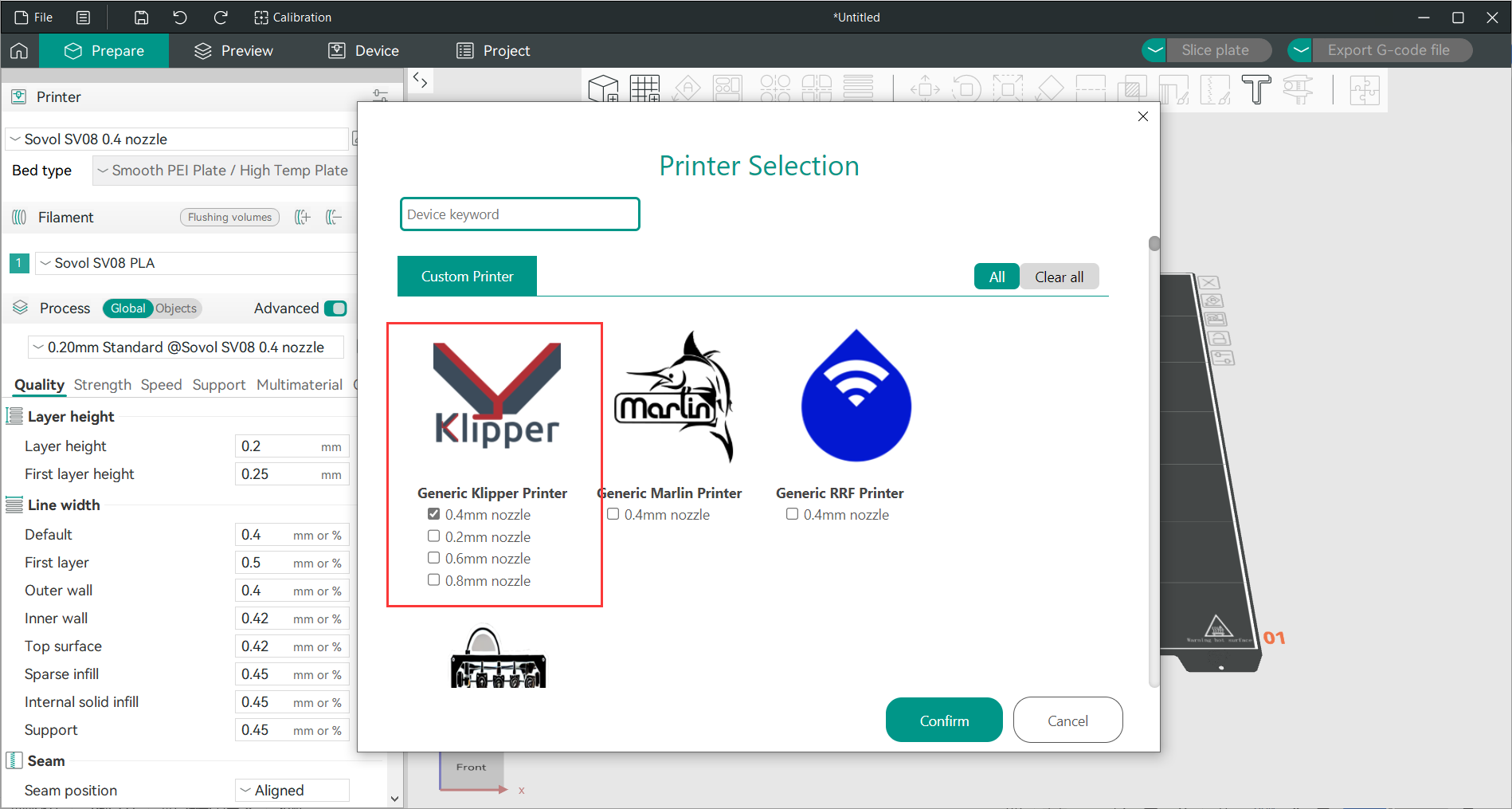 SV06 ACE Orcaslicer import configuration file (Windows) | Sovol 3D ...